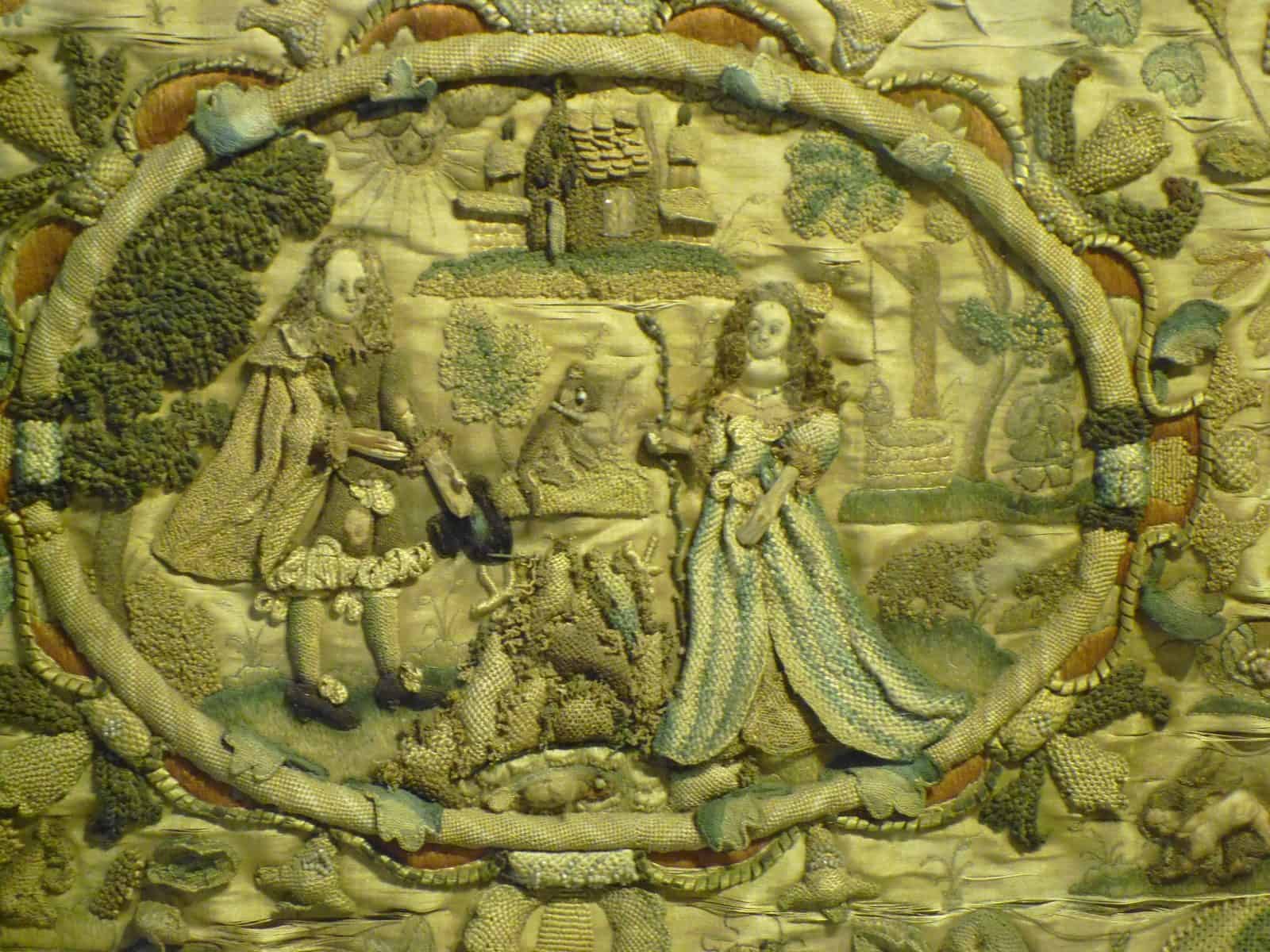 Rare 17th Century Stumpwork Embroidered Panel | Malthouse