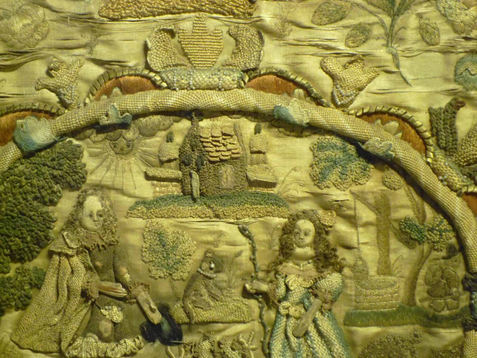 Rare 17th Century Stumpwork Embroidered Panel | Malthouse